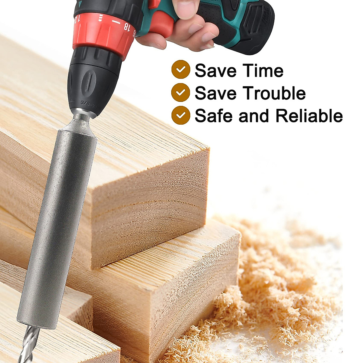 SDS Plus Ground Rod Driver Compatible with Hilti/DeWalt/Bosch/Hitachi/Makita/Milwaukee SDS Plus Hammer Drills for 5/8" & 3/4" Grounding Rods (NOT Work with SDS MAX Hammer Drill)