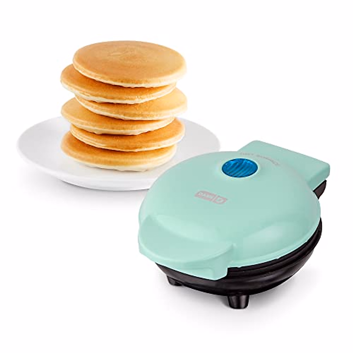 Dash Compact Air Fryer 1.2 L Electric Oven Cooker - Aqua & Mini Maker Electric Round Griddle - Aqua,4 Inch