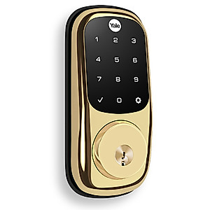 Yale Assure Lock with Z-Wave - Smart Touchscreen Deadbolt -Works with Ring Alarm, Samsung SmartThings, Wink and More (Hub required, sold separately) - Polished Brass