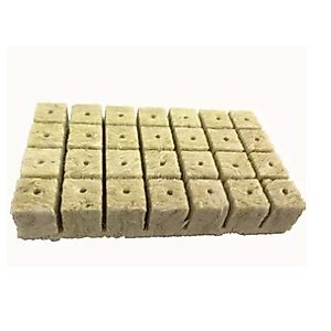 1.5 inch Rockwool/Stonewool Grow Cubes Starter Sheets for Cuttings, Cloning, Plant Propagation, Seed Starting Hydroponic Grow Media Growing Medium for Vigorous Plant Growth (28, 1.5)1
