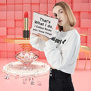 LEVLO Funny Geologist Gifts That's What I Do I Collect Rocks and I Know Things Makeup Bags Geology Rock Collector Bags (I Collect Rocks)