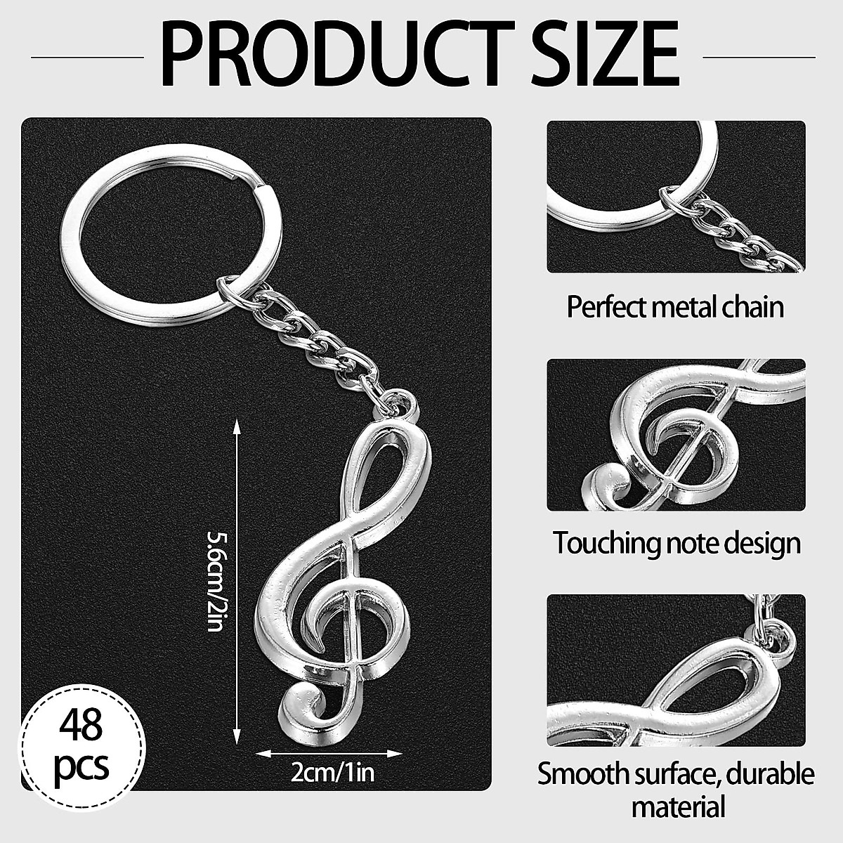 Musical Note Key Chain Metal Keychain Small Music Pendant Sign Christmas Tree Decor Xmas Gifts Fist Day of School Gift Classroom Gift for Students Handbag Corporate Office Gifts Accessories (48)