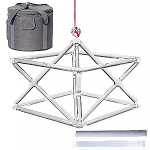 Crystal Singing Merkaba Pyramid ，with Singing Pyramid Carrying Case and Two types Crystal Singing Bowl Striker， Perfect Healing Musical Instrument (Color : Clear, Size : 7 inch)
