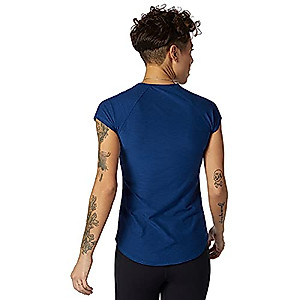 New Balance Women's Transform Perfect Short Sleeve 20, Captain Blue Heather, Medium