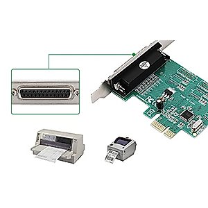 Wendry LPT Printer to PCI-E Parallel Printer Card, Parallel Port DB25 Express Card Converter Adapter, Pci-express's 25/s Full Duplex Channel,1.5 Mbyte/S,for Win98SE/ME/2000/XP/Vista/Win7/Win8/Win10