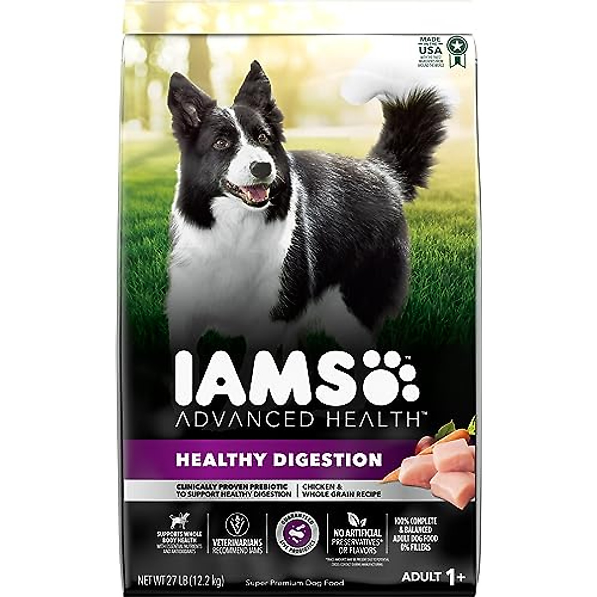 IAMS Advanced Health Adult Healthy Digestion Dry Dog Food with Real Chicken, 27 lb. Bag