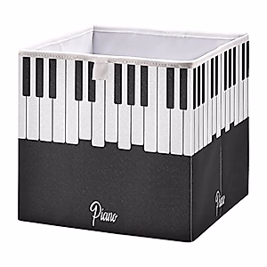 xigua Storage Cube Piano Keys Foldable Storage Bins, Closet Shelves Organizer Fabric Storage Baskets for Clothes, Toys, Books, Office Supplies (Rectangular)