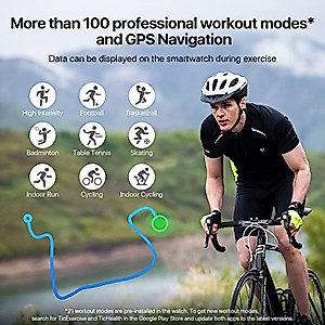 Ticwatch E3 Smart Watch Wear OS by Google for Men Women Qualcomm Snapdragon Wear 4100 Platform Health Monitor Fitness Tracker GPS NFC Mic Speaker IP68 Waterproof iOS Android Compatible