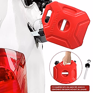 Togarhow 5L 1.3 Gallon Portable Fuel Tank Gas Fuel Container with Spout and Vent Suitable for Motorcycle Off-Road Vehicles SUV ATV, Red