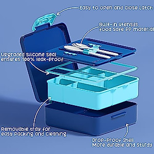 Fimibuke Kids Bento Lunch Box with 4 Compartments, Insulated lunch Bag, Stainless Steel Vacuum Thermos Food Jar, Ice Pack & Utensils Set, Birthday Gifts for Aged 3-12 Back to School Toddler Girls Boys