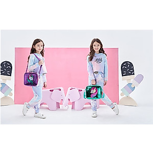 Girls Unicorn Reversible Sequin Backpack Set Magic Glitter Lightweight School Bookbag for Girls Kids Bling Backpack with Lunch Box … Medium