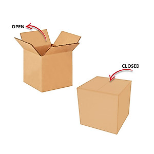 BannerBuzz Shipping Corrugated Box, 100% Recyclable, Made of Double Wall B+C Flute Corrugated Fiberboard in Natural Brown Kraft Paper with ECT 34# (24" L X 24" W X 24" H, Pack of 100)