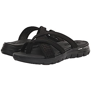 Skechers Women's Flex Appeal 2.5-Must Have Sport Sandal, Black/Black, 9