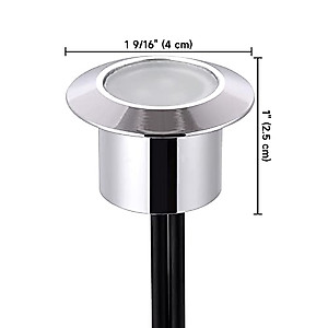 Yescom Set of 5 Warm White LED Deck Lights Outdoor Garden Malls Stair Landscape Lamps Low Voltage Waterproof