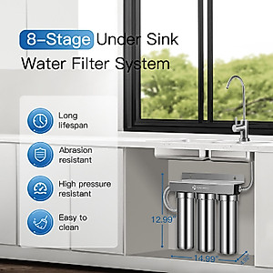 Fachioo Replacement Filters for Waterdrop® WD-TST-UF Under Sink Water Filter System, Fits Waterdrop® WD-P1, WD-U2, WD-C3, Reduces PFAS, PFOA/PFOS, Chlorine, Last Up to 24 Months (Pack of 3)