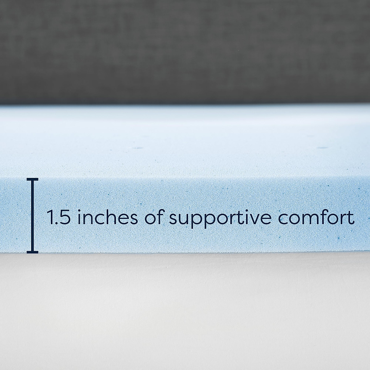 Bodipedic 3 Inch Memory Foam Mattress Topper, Gel Infused Mattress Topper, Ventilated Design, CertiPUR-US Certified Foam, Blue