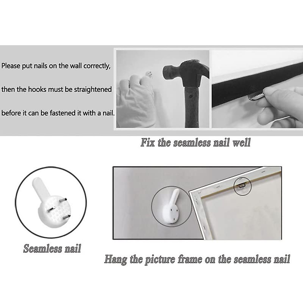 HW Hongwu Wall Art Canvas Abstract Print Picture 60x30 inch Blue Graffiti Paintings Gold Foil Line Artwork 5 Panels a Set for Living Room