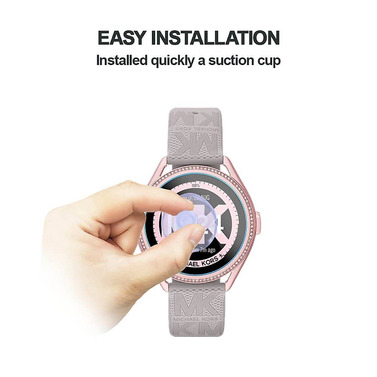 MIHENCE Compatible for Michael Kors MKGO Gen 5E 43mm Screen Protector, 9H Anti-Scratch Premium Real Tempered Glass Screen Protector for Michael Kors Women's MKGO Gen 5E 43mm Smartwatch (3PCS)