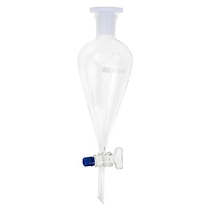 POPETPOP Separating Funnel- 250ml Separatory Funnel Pear Shaped Borosilicate Glass Separatory Funnel Laboratory Separation Funnel Separation Funnel for Lab
