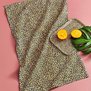 Spode Creatures of Curiosity Leopard Tea Towel | Cotton Dish Towel | Highly Absorbent | Quick Drying | Multi-Purpose Absorbent Kitchen Towel | Leopard Print (1 Pack)