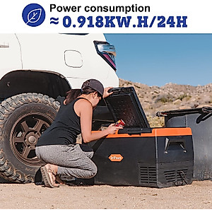 Setpower TC75 Portable Fridge Freezer with DC Converter,80QT Dual Zone Portable refrigerator for Car,12-volt Refrigerator, Electric Cooler,Car Freezer for Outdoor Camping Overlanding Truck RV SUV Van
