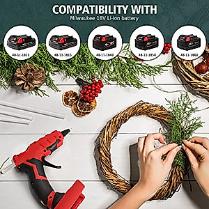 Mtiolhig Cordless Hot Glue Gun for Milwaukee m18 Battery, Handheld Electric Power Battery Operated WirelessHot Glue Gun Cordless Kit with 30pcs 0.27'' Mini Glue Sticks for Crafts (Battery NOT Include)
