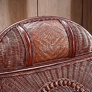 QXWJ Outdoor Wicker Rocking Chair,Rattan Nap Armchair Ergonomic Design,Comfortable and Breathable Living Room Balcony Sun Lounger,Patio Rocker Chair for Poolside,Garden,Backyard,Strong and Sturdy