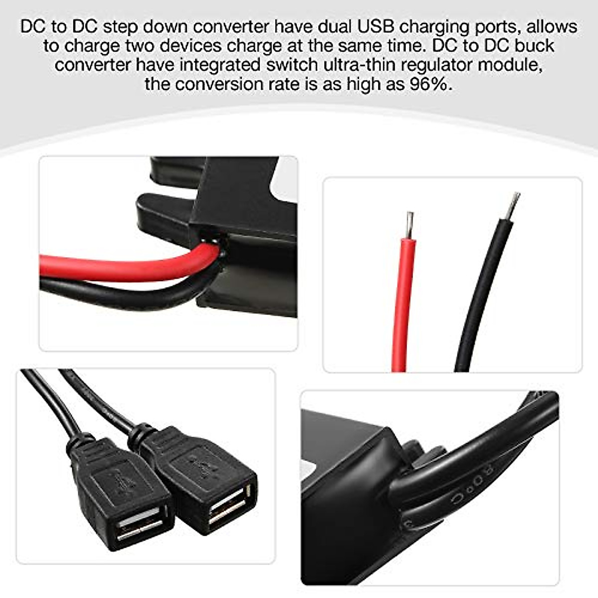 DC Converter Voltage 12V to 5V 3A 15W DC Buck Converter Module, DC to DC Reduced Voltage Regulator Car Power Adapter with Output Power Adapter