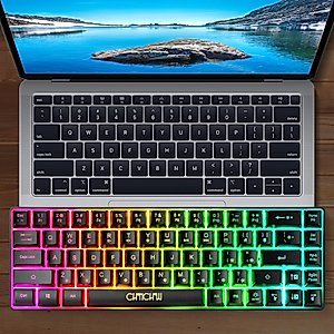 60% Gaming LED Keyboard RGB 68 Keys Layout Wired Keypad with 10 Preset Effects Mechanical Switch Feel Compatible with PC Mac Linux Xbox one PS4 PS5
