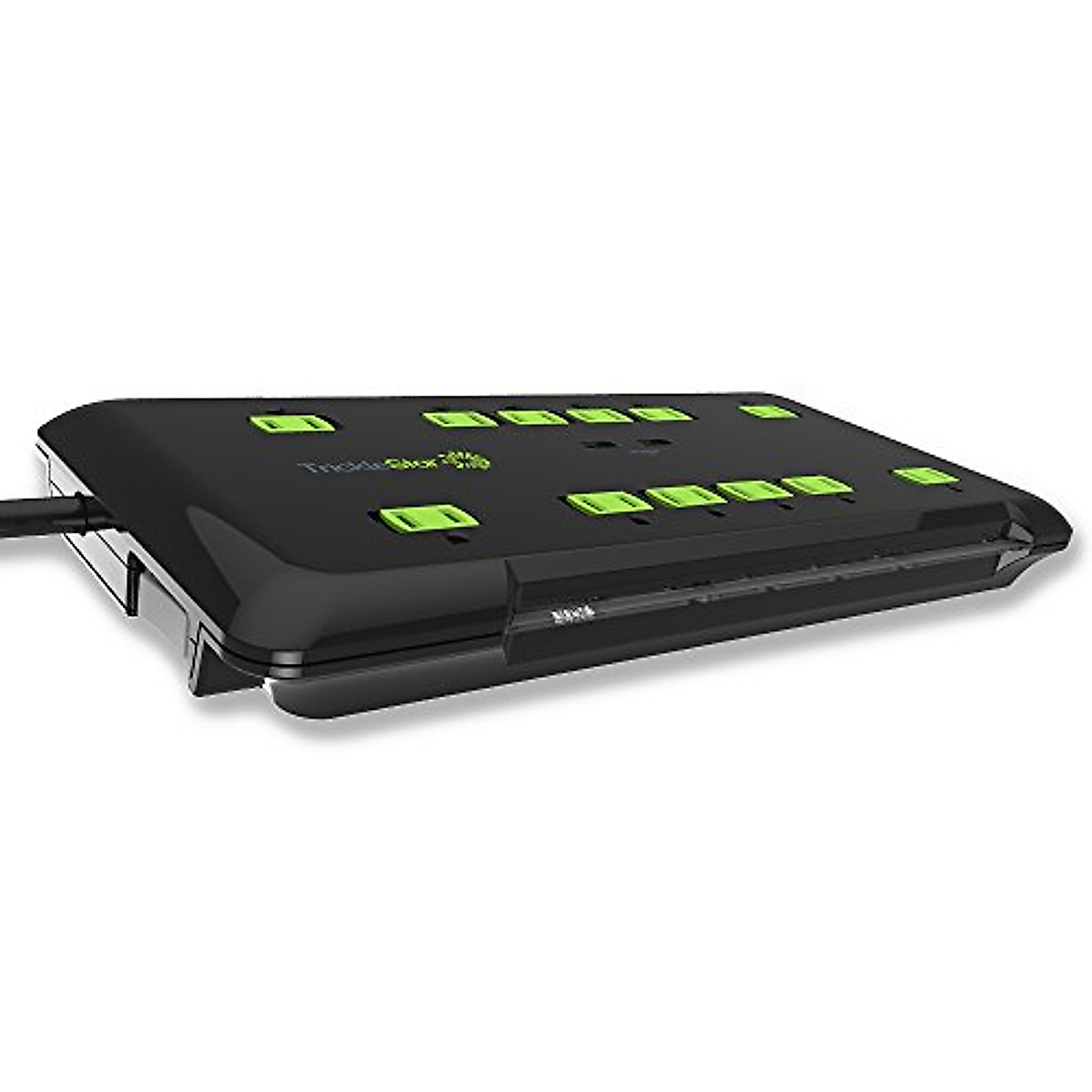 TrickleStar TS1205 12-Outlet PRO Series Surge Protector with 2 USB Charging Ports 3420 Joules, Ceramic, Fireproof/Surge Protection