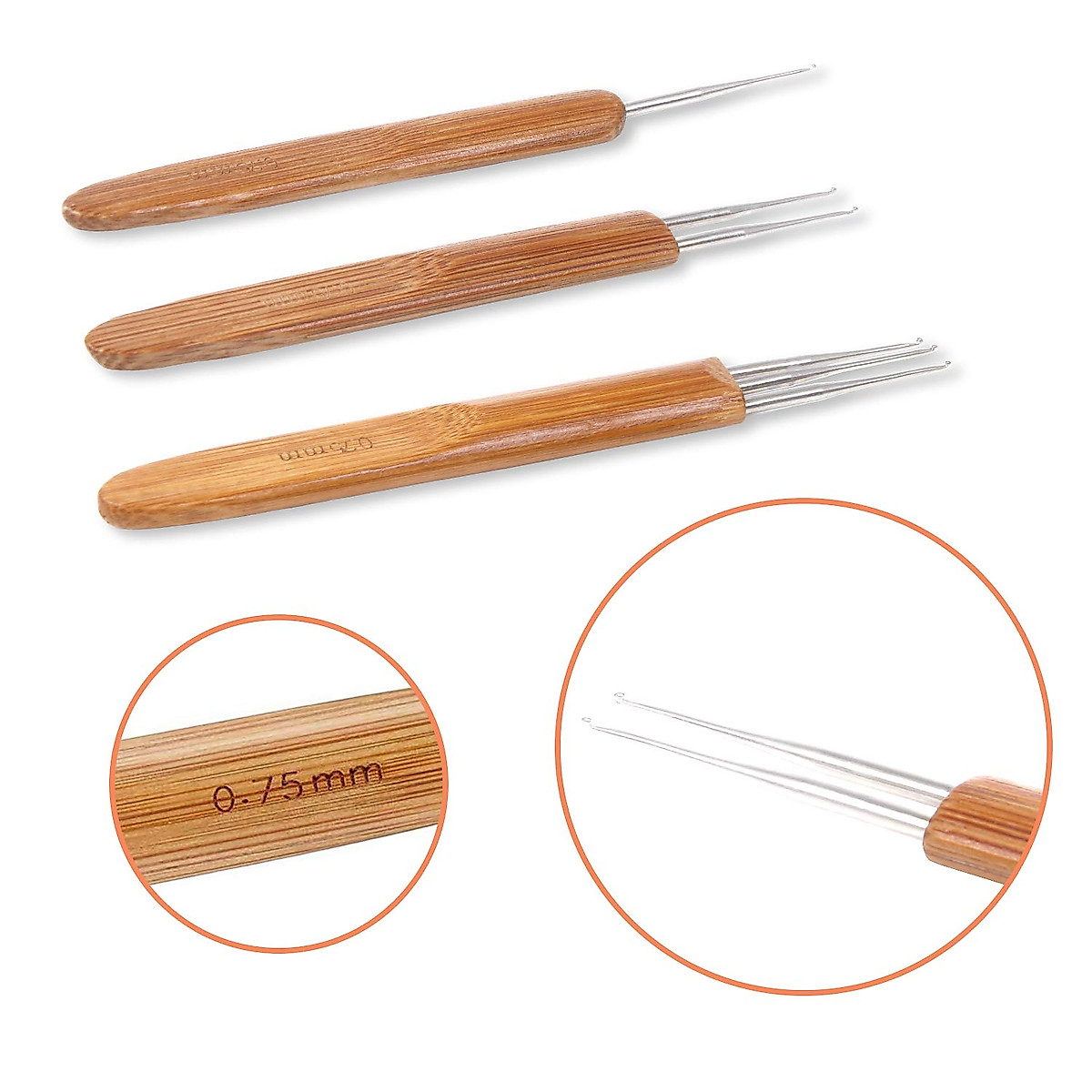 Dreadlock Crochet Hook Tool，Braid Hair Dreadlocks Needle Weaving Crochet for Braid Craft (0.75mm)