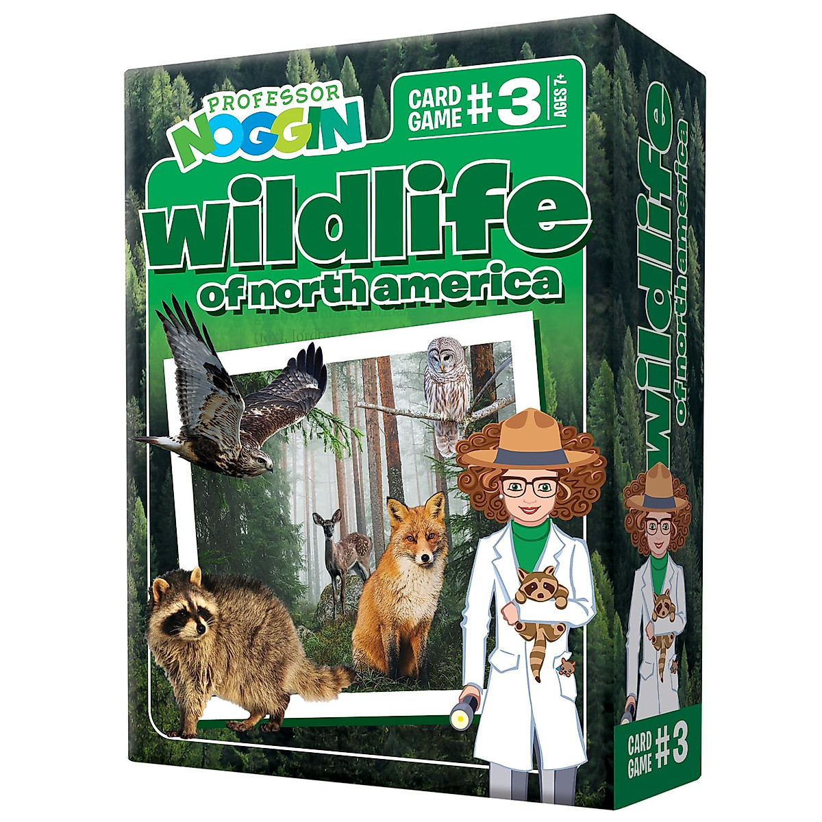 Professor Noggin's Wildlife of North America Trivia Card Game - an Educational Based Card Game for Kids - Trivia, True or False, and Multiple Choice - Ages 7+ - Contains 30 Cards