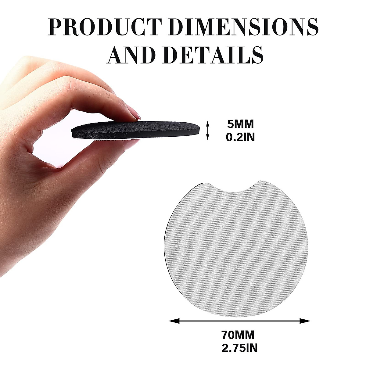 10 PCS Sublimation Blank Car Coasters, 2.75 in Circular Opening Blank Sublimation Coasters for Thermal Sublimation DIY Crafts,Car Coasters AROIC.