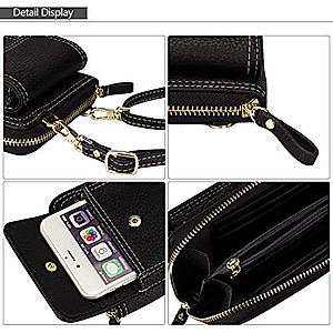 Valentoria Womens Crossbody Bag Cell phone Wallet Small Shoulder Purse Leather Card Handbag