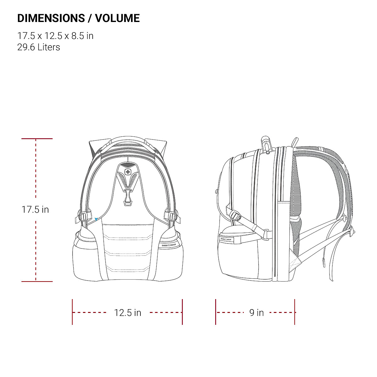 SwissGear 2769 ScanSmart Laptop Backpack, Black, 17.5-Inch