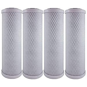 American Water Solutions 4-Pack Replacement GE GXWH04F Activated Carbon Block Filter - Universal 10 inch Filter for GE HOUSEHOLD PRE-FILTRATION SYSTEM