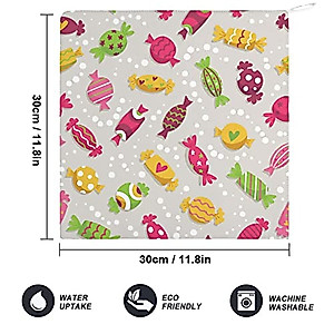 Lurnise Hand Towel Colorful Candy Hand Towels Dish Towel Lanyard Design for Bathroom Kitchen Sports