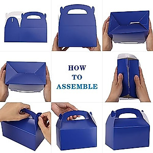 36 Pack Treat Boxes Gable Boxes Party Favor Boxes Paper Gift Boxes for Baby Shower, Birthday, Wedding Party 6.18 x 3.58 x 3.38 Inches (Navy Blue)