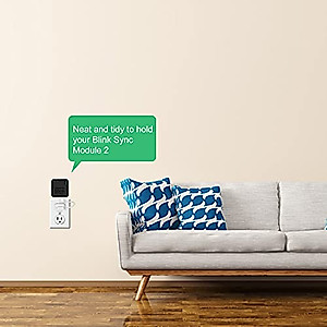 Outlet Wall Mount for Blink Sync Module 2, Mounting Bracket Holder with Short Cable for All-New Blink Outdoor Indoor Home Security Camera Sync Module, No Messy Wires or Screws