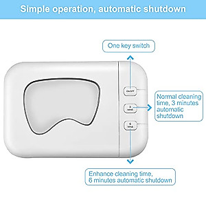 BlumWay Ultrasonic Denture Cleaner 200ml False Teeth Cleaning Machine, Very Safe Simple and Efficient Denture Cleaning Device for Old Parents Thoughtful Gifts