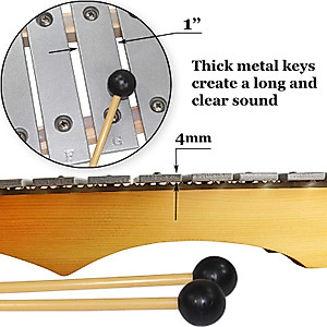 inTemenos Professional Diatonic Glockenspiel 15 notes - Metal Xylophone - 23 Sheet Music Songs, Stickers