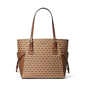 Michael Kors Voyager Logo Jacquard Tote Bag , Beige Ebony