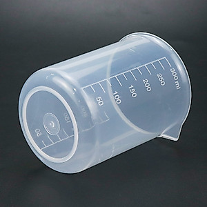 Antrader Kitchen PP Measuring Cup Scientific Plastic Graduated Beaker Transparent 250ml-300ml, 3-Pack