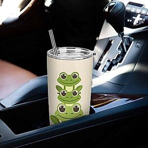 KIOWEIR Overlay Frog Stainless Steel Tumbler 20oz With Lid And Straw, Insulated Tumblers Coffee Cup, Travel Mug for Ice Drink & Hot Beverage for Women Men Boys Girls