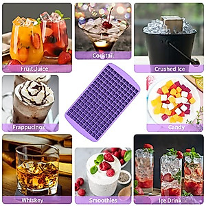 Upgrade Mini Ice Cube Trays 3 Pack, TINANA 480 Small Ice Cube Trays, Easy-Release Ice tray for Freezer, Crushed Ice for Chilling Whiskey, Cocktails & Juices Drinks