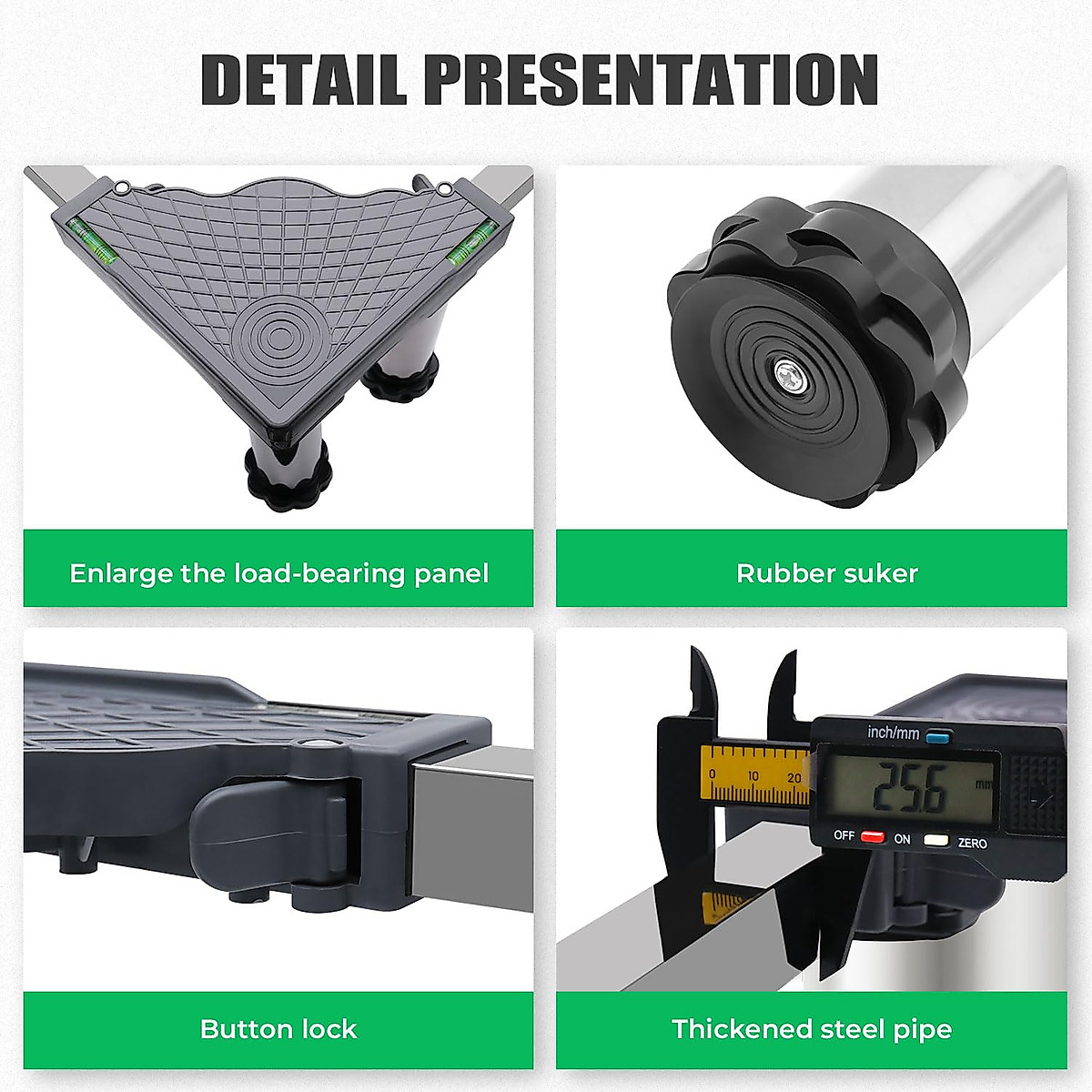 AKZYTUE Washer and Dryer Pedestal with 4 Strong Feet - Adjustable Height 5.5”-6.7” - Adjustable Length and Width 17.7"-27.5" - for Washer and Dryer