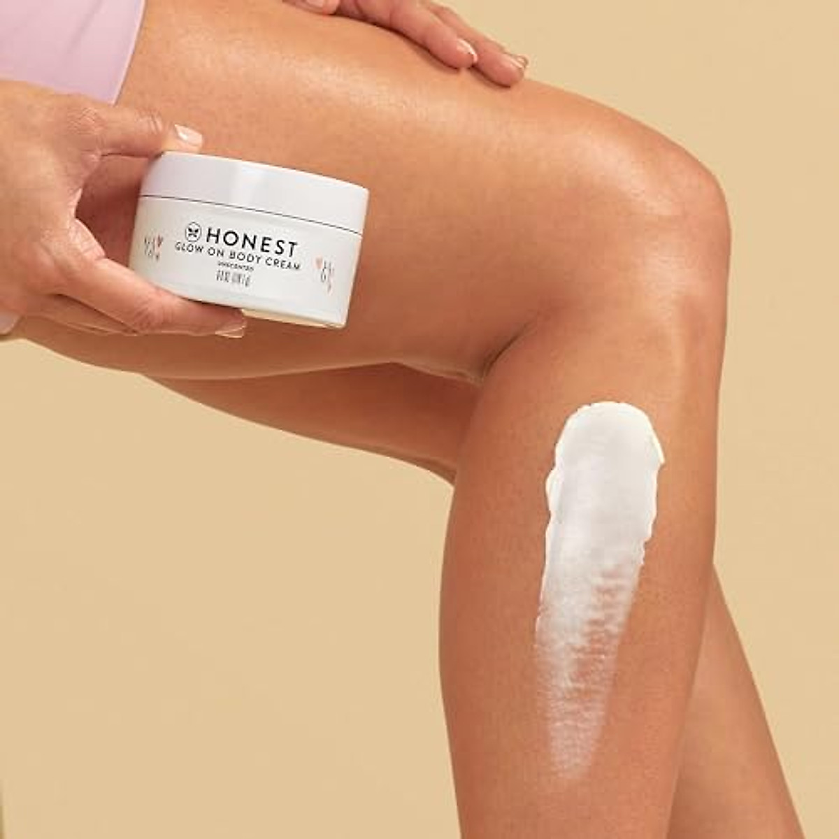 The Honest Company Honest Mama Glow On Body Cream | Hydrates, Firms, + Tightens Skin | Shea Butter, Avocado Oil, Vitamin E | 6 oz