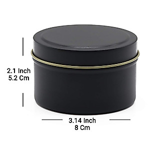 Aroparc Candle Tins 8oz, 24 Piece Candle Tin Cans Bulk Candle Containers for Candle Making Supplies Candle Tins - Black
