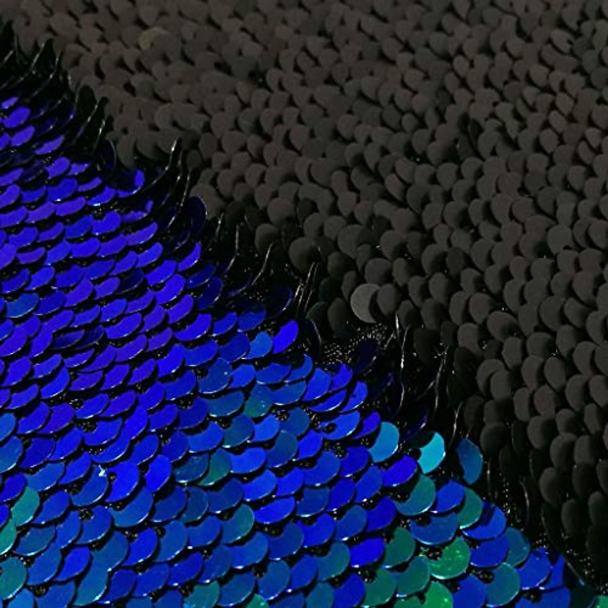 Pardecor Sequin Fabric by The Yard 1 Yard Iridescent Green to Black Mermaid Reversible Sequin Fabric Flip up Glitter Fabric Two Tone Sequin Fabric for Sewing Wedding Dress Pillow Decor