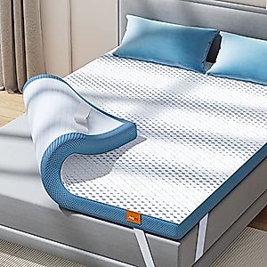 Maxzzz 3 Inch Mattress Topper Full Size Memory Foam Gel Infused Toppers, High Density Firm Mattress Pad with Removable Soft Cover, Certipur-Us & Oeko-Tex Certified